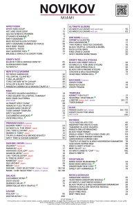 Menu • Novikov Miami Restaurant & Bar