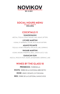 Menu • Novikov Miami Restaurant & Bar